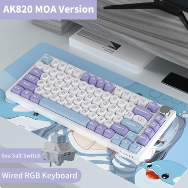 Ajazz AK873 Wired Hot Swappable Mechanical Keyboard, Coiled Cable, 22 ...