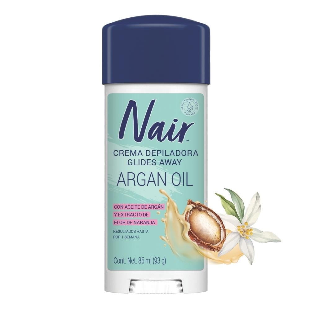 Crema depilatoria Nair Glides Away corporal argan oil para vello grueso ...