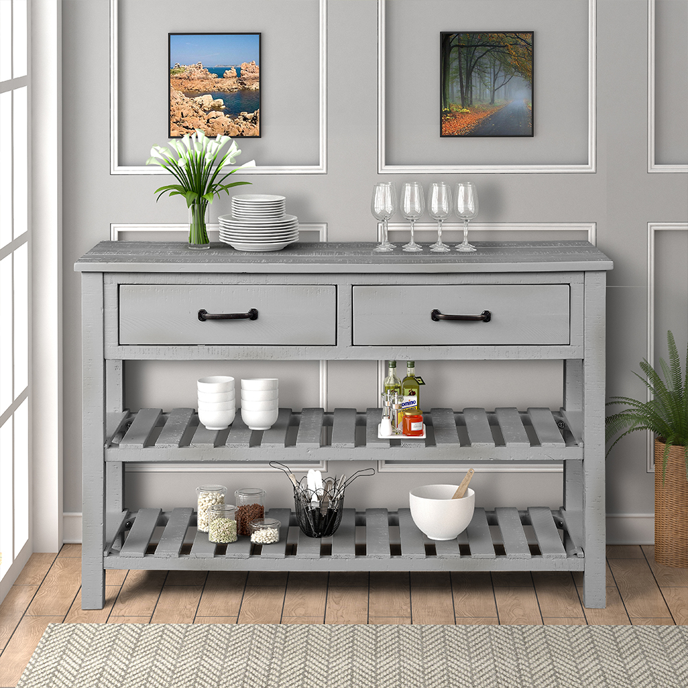 Entryway Table With Drawer Premium Solid Wood Console Table With 2