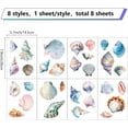 8 Sheets 8 Styles PVC Waterproof Wall Stickers Self-Adhesive Decals for ...