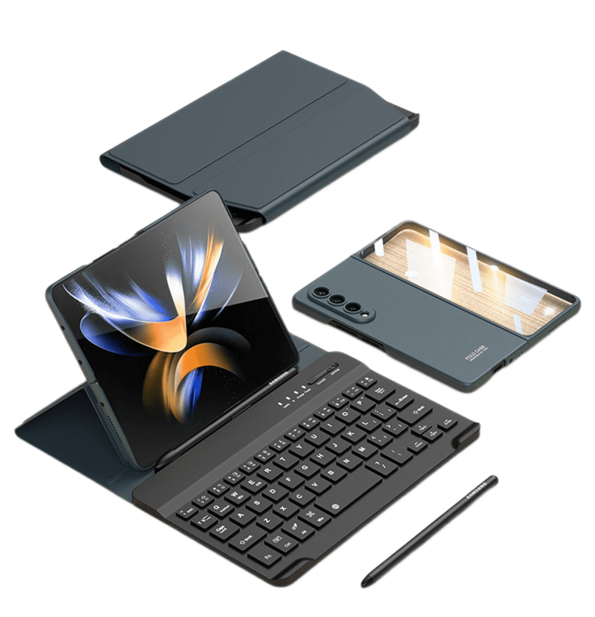 Wish For Samsung Galaxy Z Fold 4 Keyboard Case SET with Detachable ...