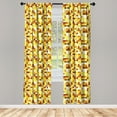 Ambesonne Abstract 4-Panel Curtains, Pixel Art Grunge Squares, 56"x84 ...