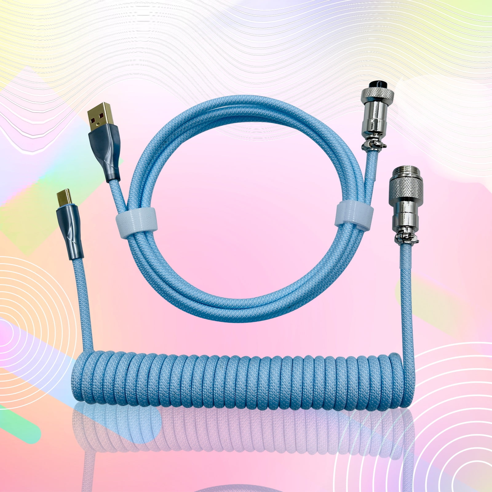 AIEOTT Coiled USB C Cable For Gaming Keyboard Double Sleeved Mechanical aieott-coiled-usb-c-cable-for-gaming-keyboard-double-sleeved-mechanical