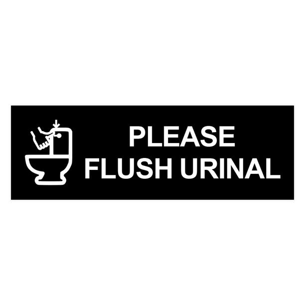 Basic Please Flush Urinal Sign (Black) - Large - Walmart.com