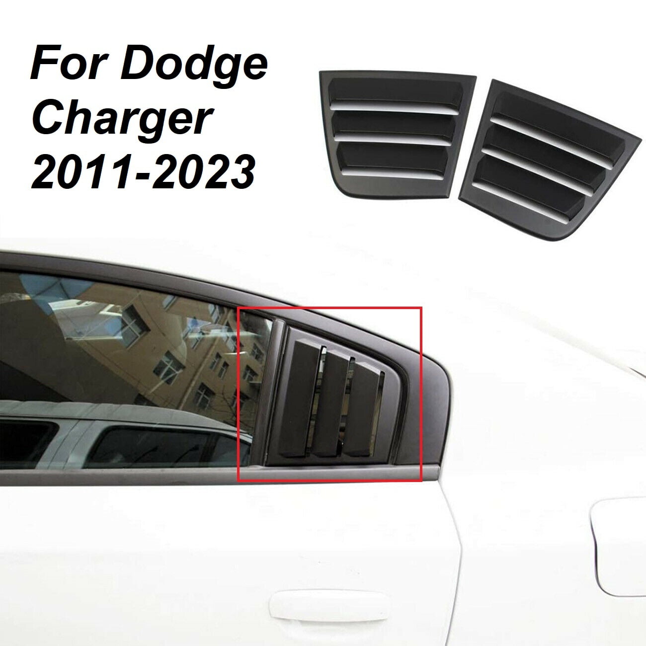 Rear Quarter Window Louver Side Vent Scoop Cover for Dodge Charger 2011 ...