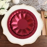 Efavormart 25 Pack | 9" Geometric Metallic Burgundy Foil Dinner Paper ...