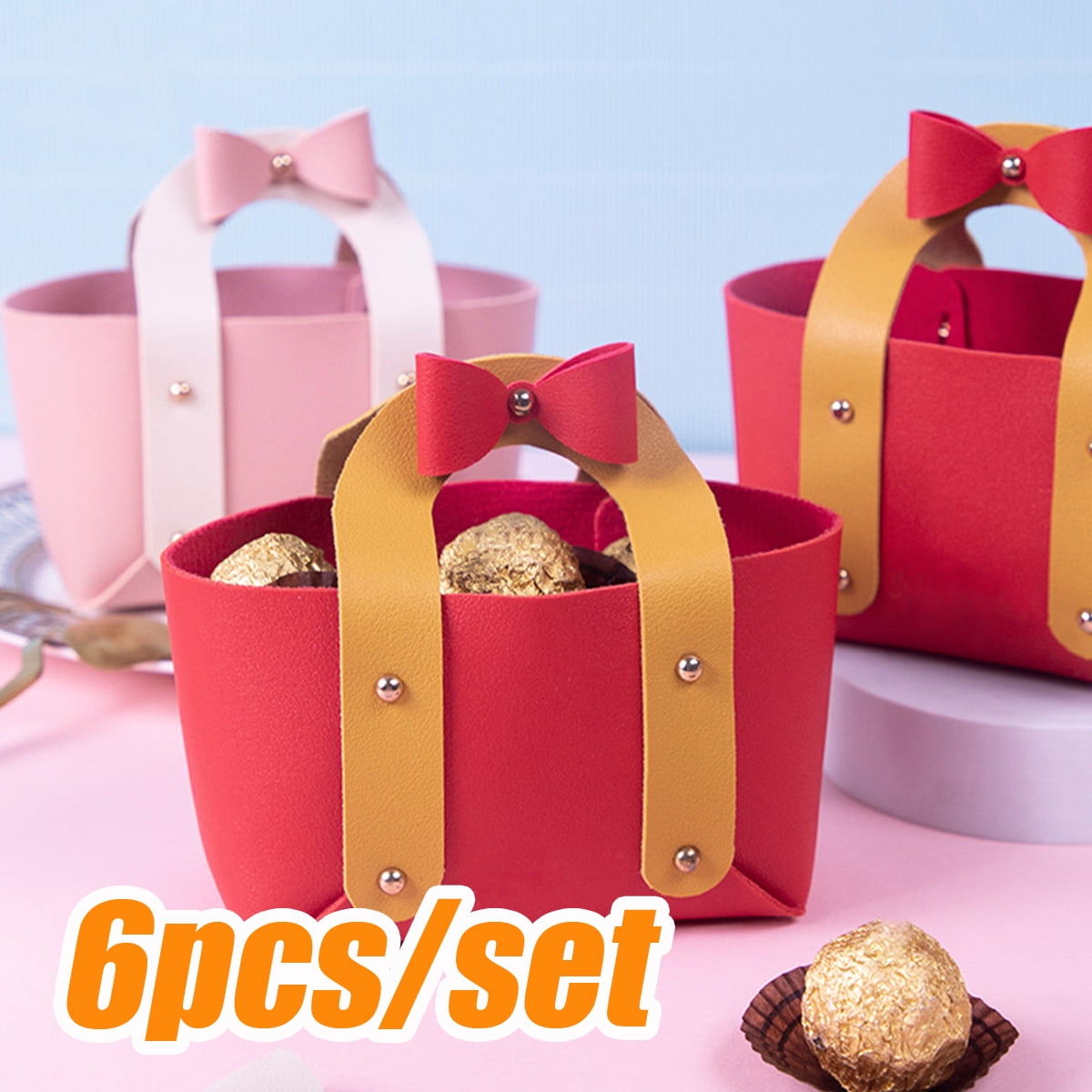 Vnanda 6Packs Exquisite Simple Handbag with Handle Gift Box Beautiful ...