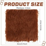 Brown Faux Fur Fabric 15.75x15.75 Inch Soft Plush Shaggy Squares Pre ...
