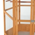 "Pawhut 65"" Large Wooden Outdoor Bird Cage, Hexagonal Flight Aviary ...