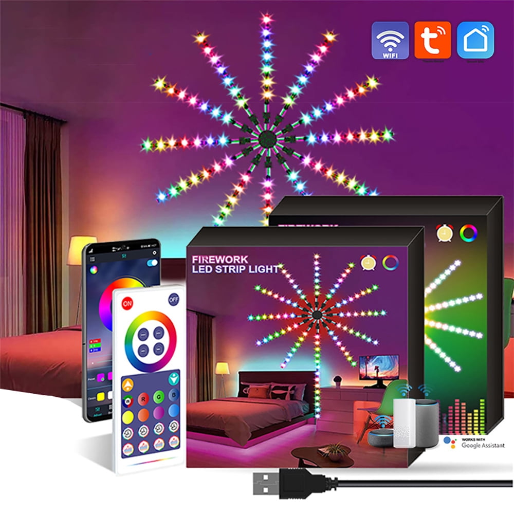 KIZOCAY Music Sync Firework Lights, Color-Changing Smart LED Light with ...