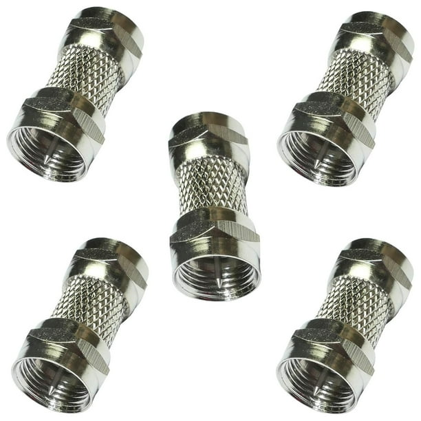 5X Conector racor acoplador enchufe F macho-macho coaxial Antena TV ...