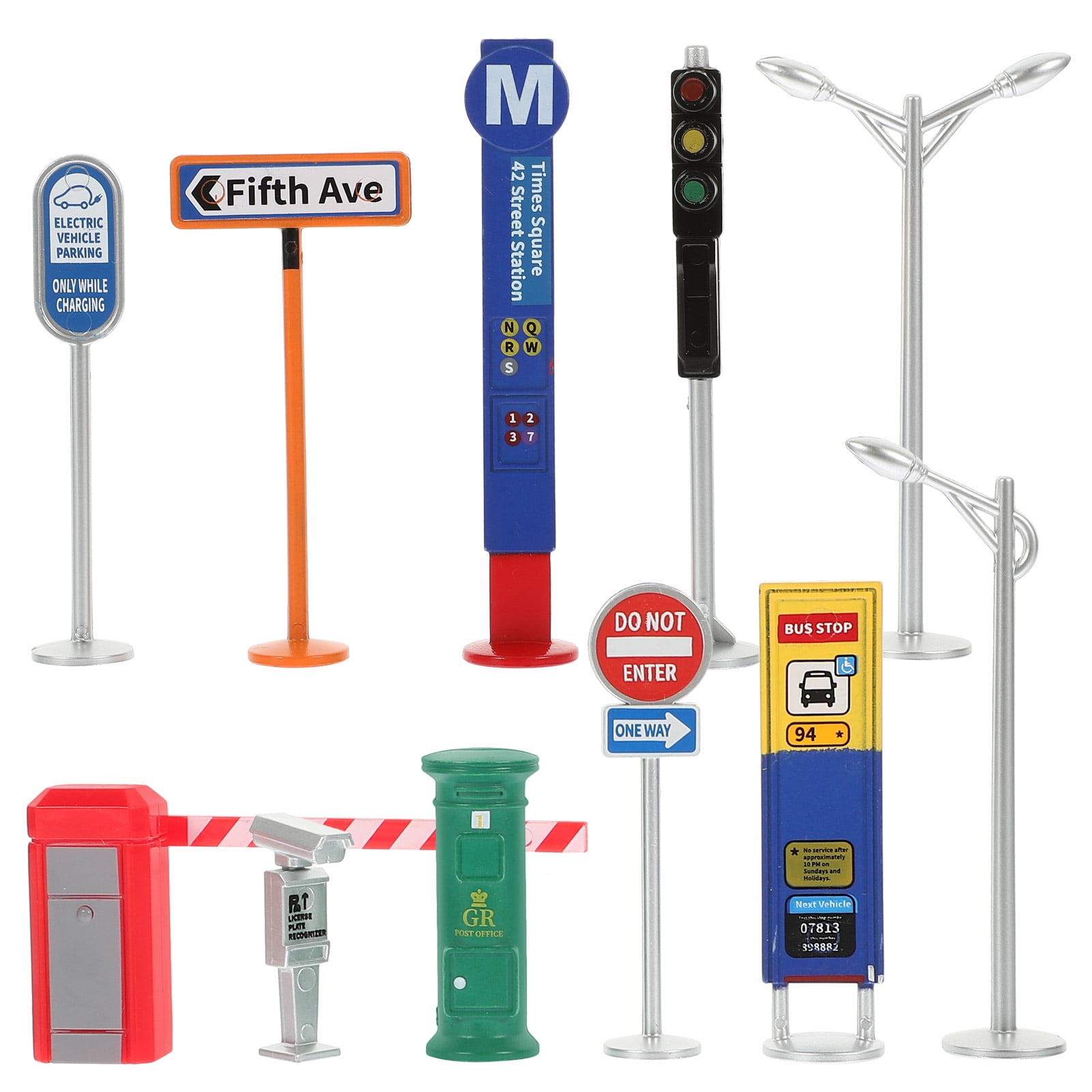 SHISUYAN 1 set of Play Traffic Signs Street Signs Playset for Kids Play ...