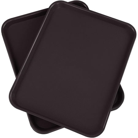 4 Pack Pla tic Fa t Food S ving Tray , Cafe Standard Tray, Brown ...
