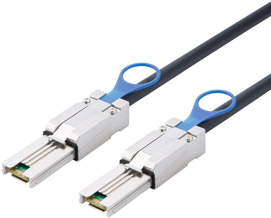 AYA 10Ft (3M) 28AWG External Mini SAS 26pin (SFF-8088) Male to Mini SAS ...