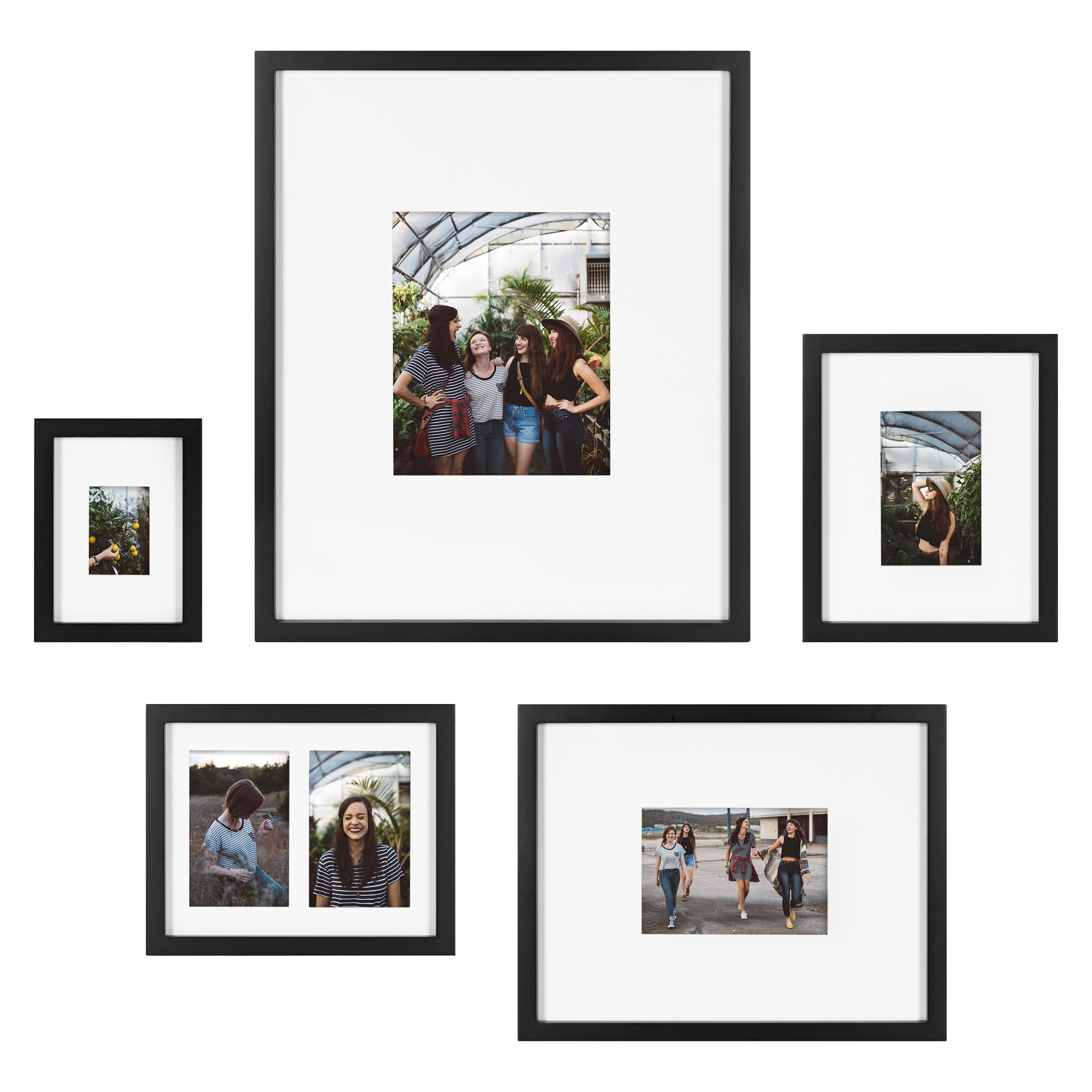 Kate and Laurel Gallery Transitional Frame Set, Set of 5, Black ...