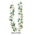 Artificial Easter Egg Rattan Garland, Spring Floral Vine with Flowers ...