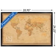 Antique World Map 2023 Wall Poster, 22.375" x 34" Framed - Walmart.com