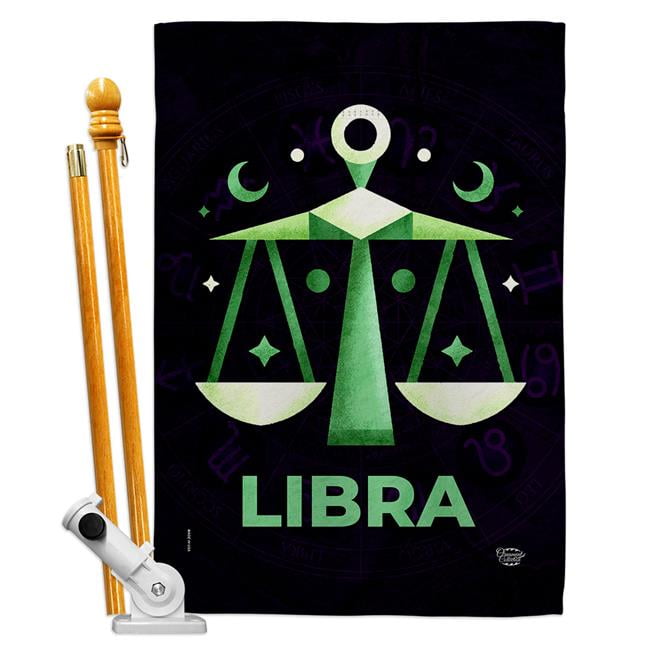 Ornament Collection HS190029-BO 28 x 40 in. Libra House Flag Set ...