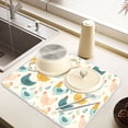 Dish Drying Mat for Kitchen Counter 18x24 Rooster Leaves Absorbent ...
