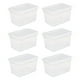 Sterilite 20 Qt. Storage Box Plastic, White, Set of 6 - Walmart.com