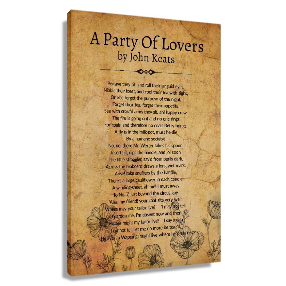 A Party of Lovers Poem Wall Art John Keats Quotes Wall Art Poetry ...