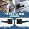 Matte Black Heavy Duty Interior Door Handle, Square Passage Lever for ...