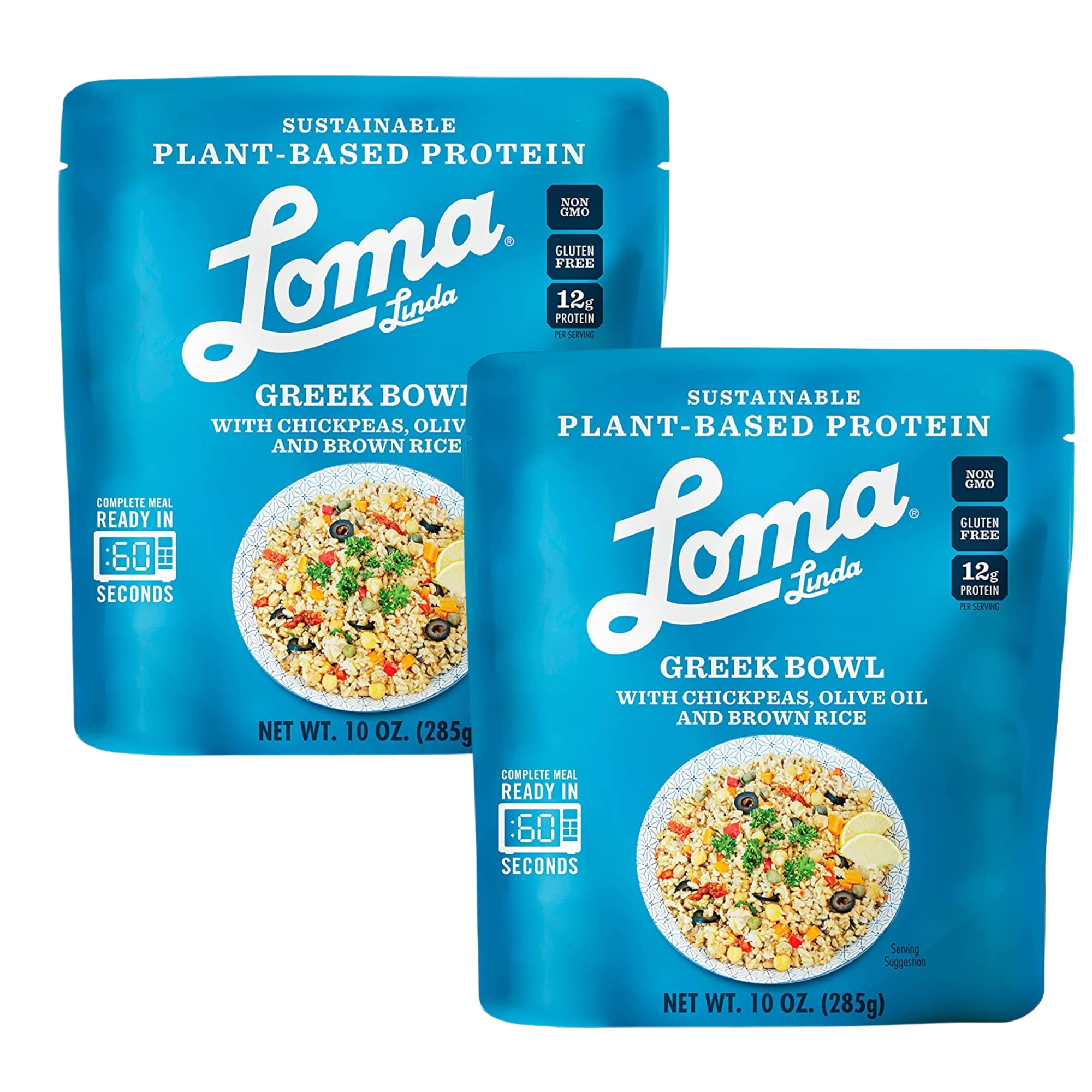 Greek Bowl Plant Based Comple Meal Packets, Chickpeas Olive Oil & Brown ...