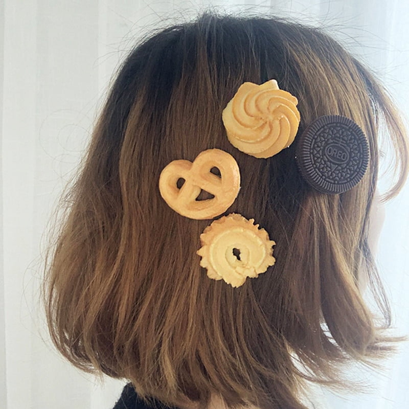 Novelty Hair Decorate Barrettes Funny Hair Clips Cute Simulation Cookies Animal Hairpins Women Girls Fashion Hair Accessories Walmart