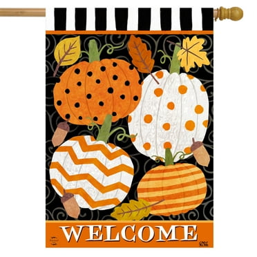 Harvest Scarecrow Fall House Flag Autumn Primitive 28" x 40" Briarwood ...