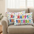 Happy Birthday Rainbow Theme Waterproof Throw Pillow Covers Set of 2 ...