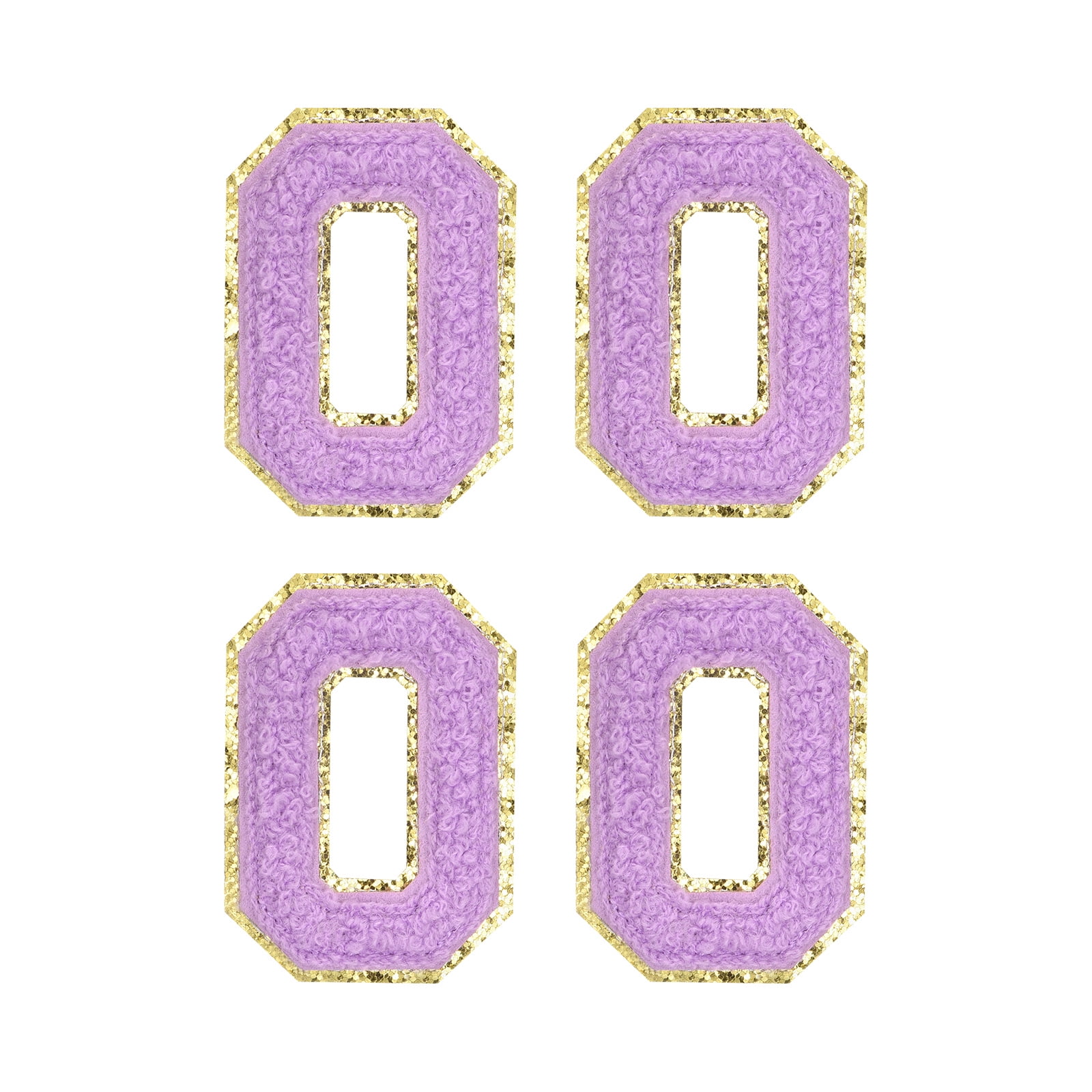 Uxcell Chenille Letter Patches Iron on Letter Patches Purple Alphabet O ...