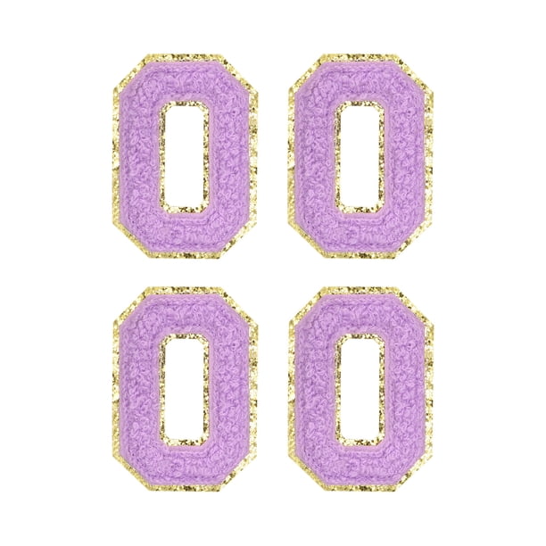 Uxcell Chenille Letter Patches Iron on Letter Patches Purple Alphabet O ...