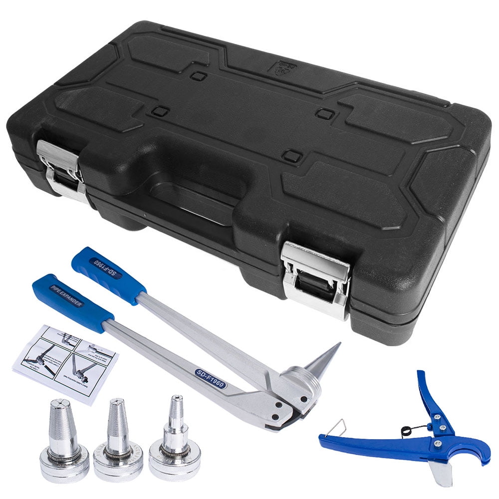 EPOTOOR PEX Expansion Tool Kit W/1/2" 3/4" 1" Expansion Heads Tube ...