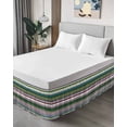 Blue Grey Green Brown Strip Bed Skirt King Size 16 Inch Drop, Boho ...