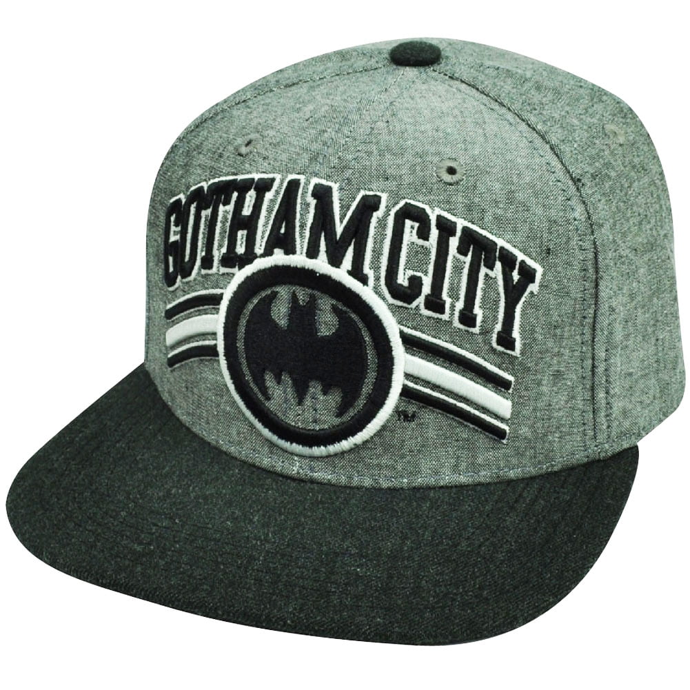 Gotham City Batman Snapback Hat Cap Warner Bros DC Comics Flat Bill ...