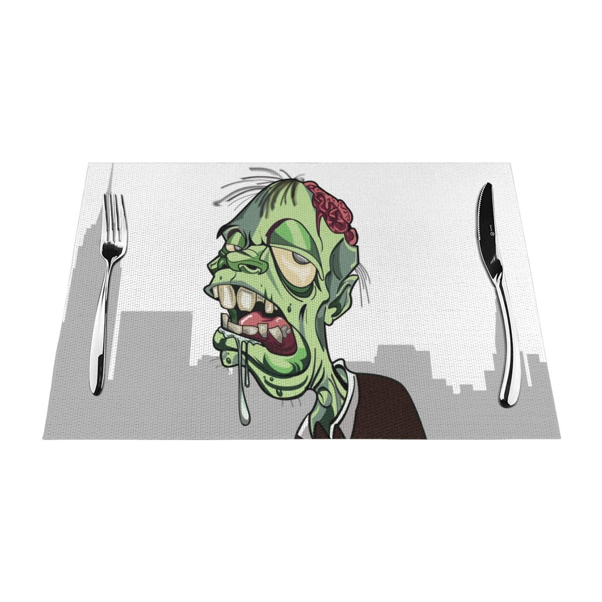 XMXY Woven Placemats Set of 4 PCS, Zombie City Apocalypse Table Mats ...