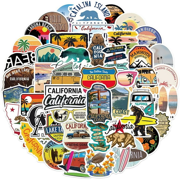 IGUOHAO 50 PCS California Stickers for Water Bottles VSCO Vinyl ...