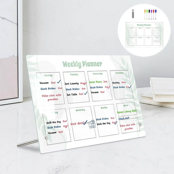 Desktop Week Plan Memo Board Erasable Transparent Message Writing Board ...