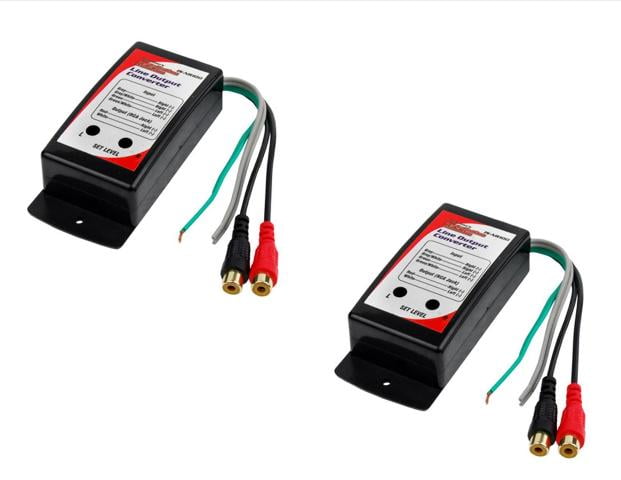 HI TO LOW ADJUSTABLE LINE CONVERTER W/ GAIN CONTROL RCA ADAPTER 2 PACK ...