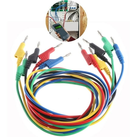 5pcs Banana Plug Test Cable P1036 15A 1000V Red Yellow Green Blue Black ...