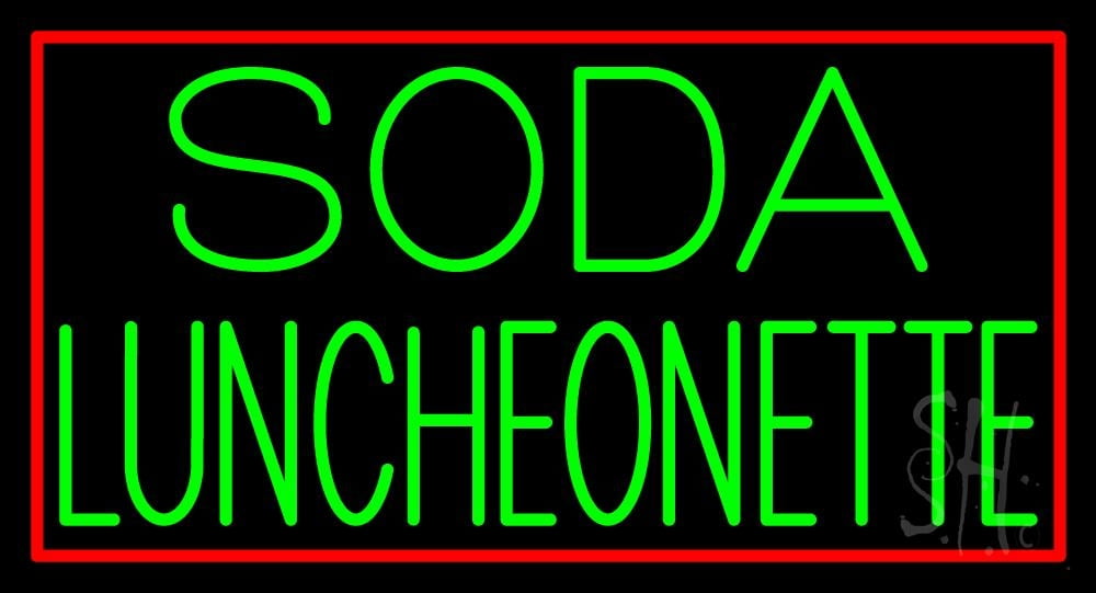 Green Soda Luncheonette LED Neon Sign 13 x 24 - inches, Clear Edge Cut ...