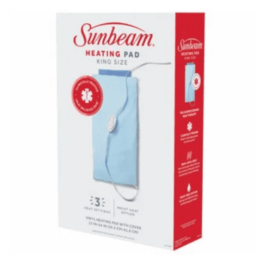 Sunbeam 12" x 24" King-Size Heating Pad with Compact Storage, Gray ...
