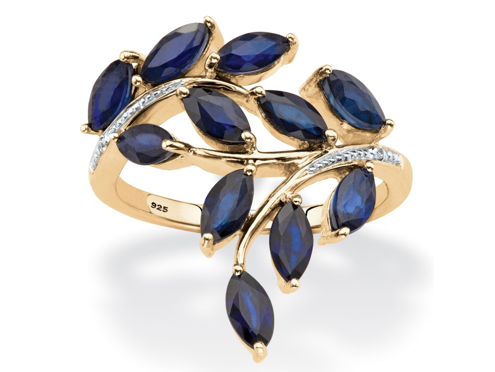 PalmBeach Jewelry 2 65 TCW Genuine Marquise-Cut Midnight Blue Sapphire ...