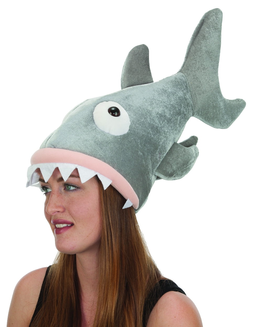 Jacobson Hat Adults Great White Biting Shark Sea Creature Velvet Hat ...