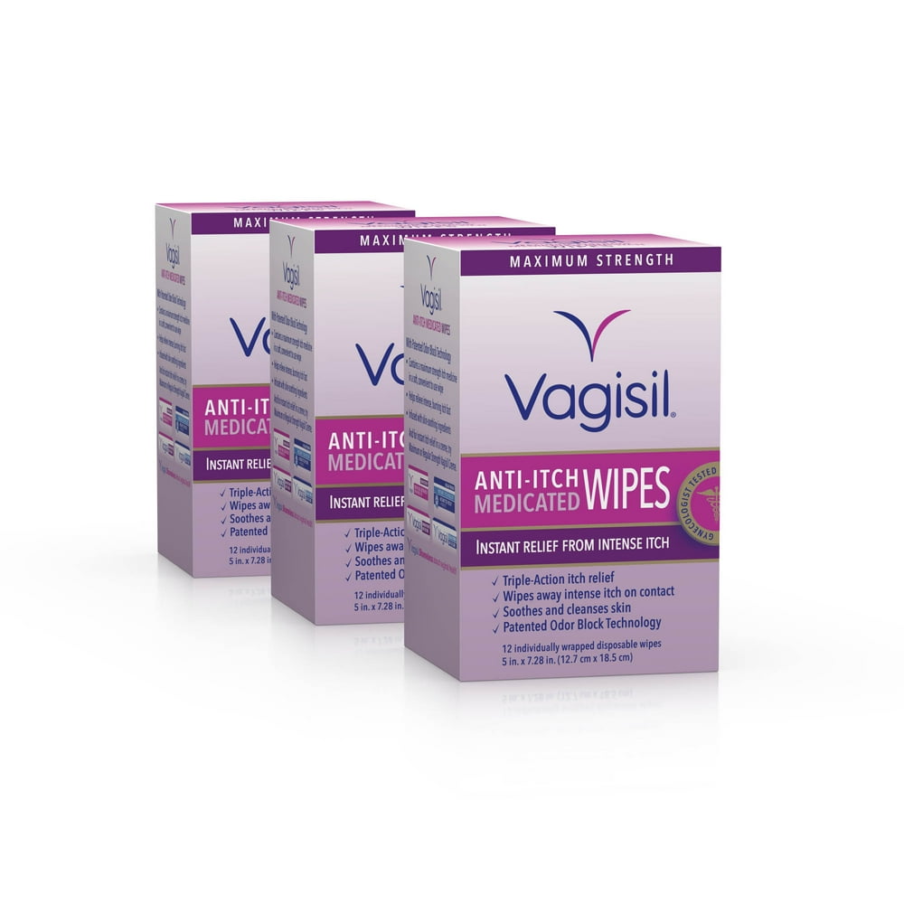 Vagisil Anti-Itch Medicated Wipes, Maximum Strength for Instant Itch ...