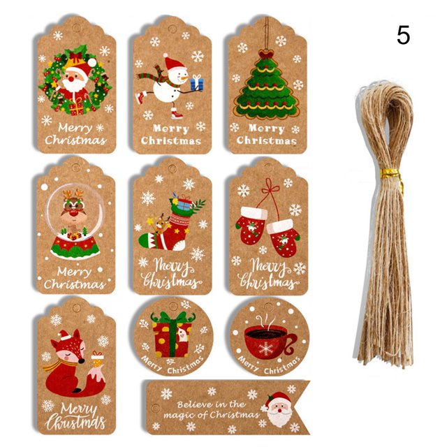FaLX 1 Set Christmas Themed Gift Tags Foldable Paper Present Wrapping ...