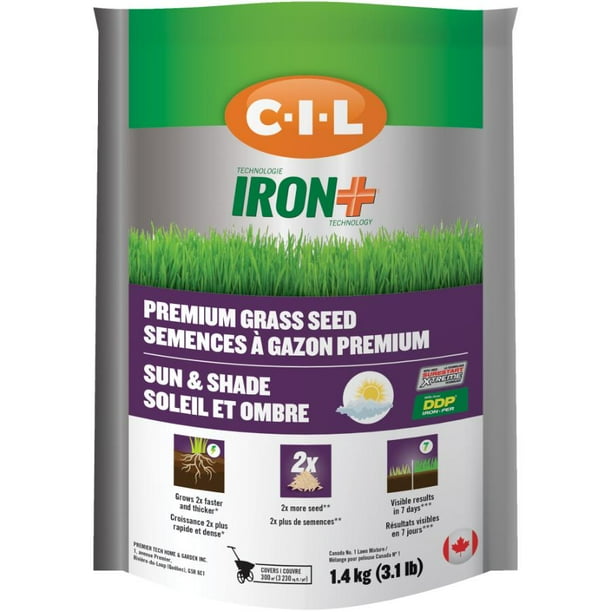CIL Iron+ Premium Grass 2338090 Seed Sun and Shade Grass 1.4KG Outdoor ...
