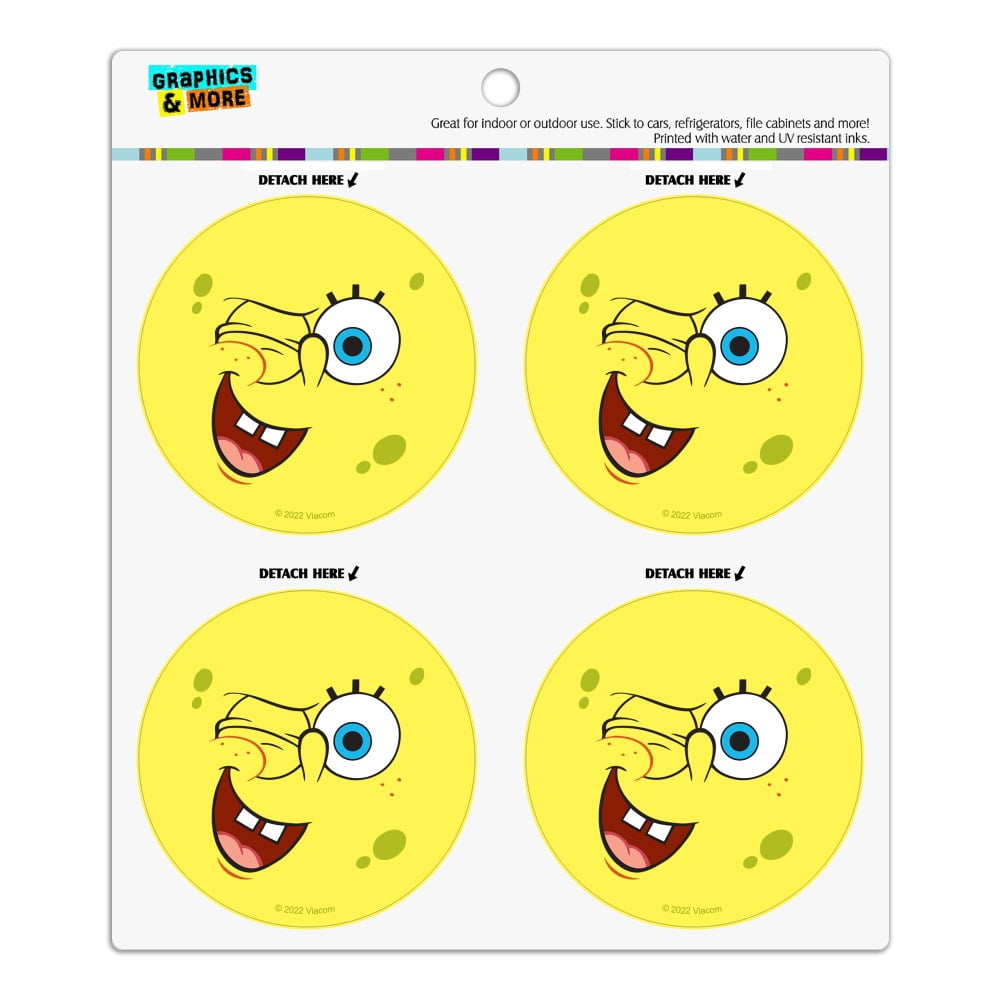 SpongeBob Winking Face Refrigerator Fridge Locker Vinyl Circle Magnet ...