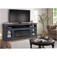 86 Inch Electric Fireplace TV Stand with Storage, Corduroy Blue Finish ...