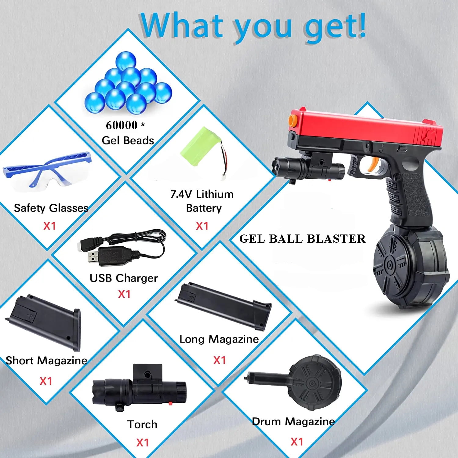 Buy Gel Blaster JM-X2 Electric Gel Ball Blaster for Outdoor Activities ...
